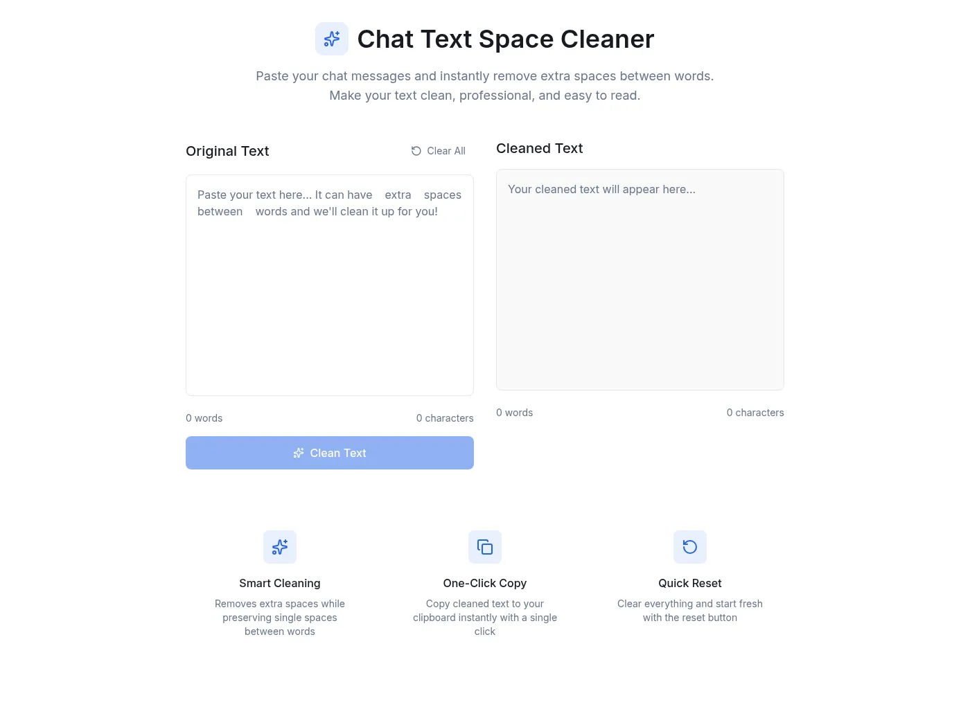 Chat Text Space Cleaner