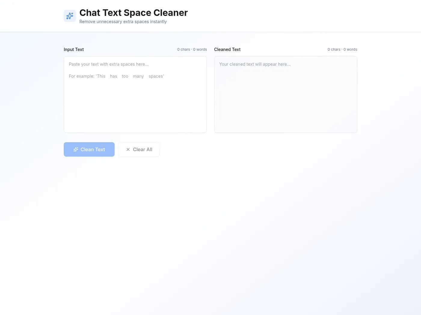 Chat Text Space Cleaner