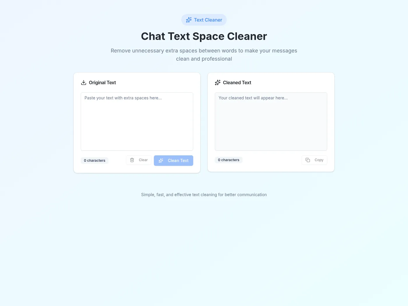 Chat Text Space Cleaner