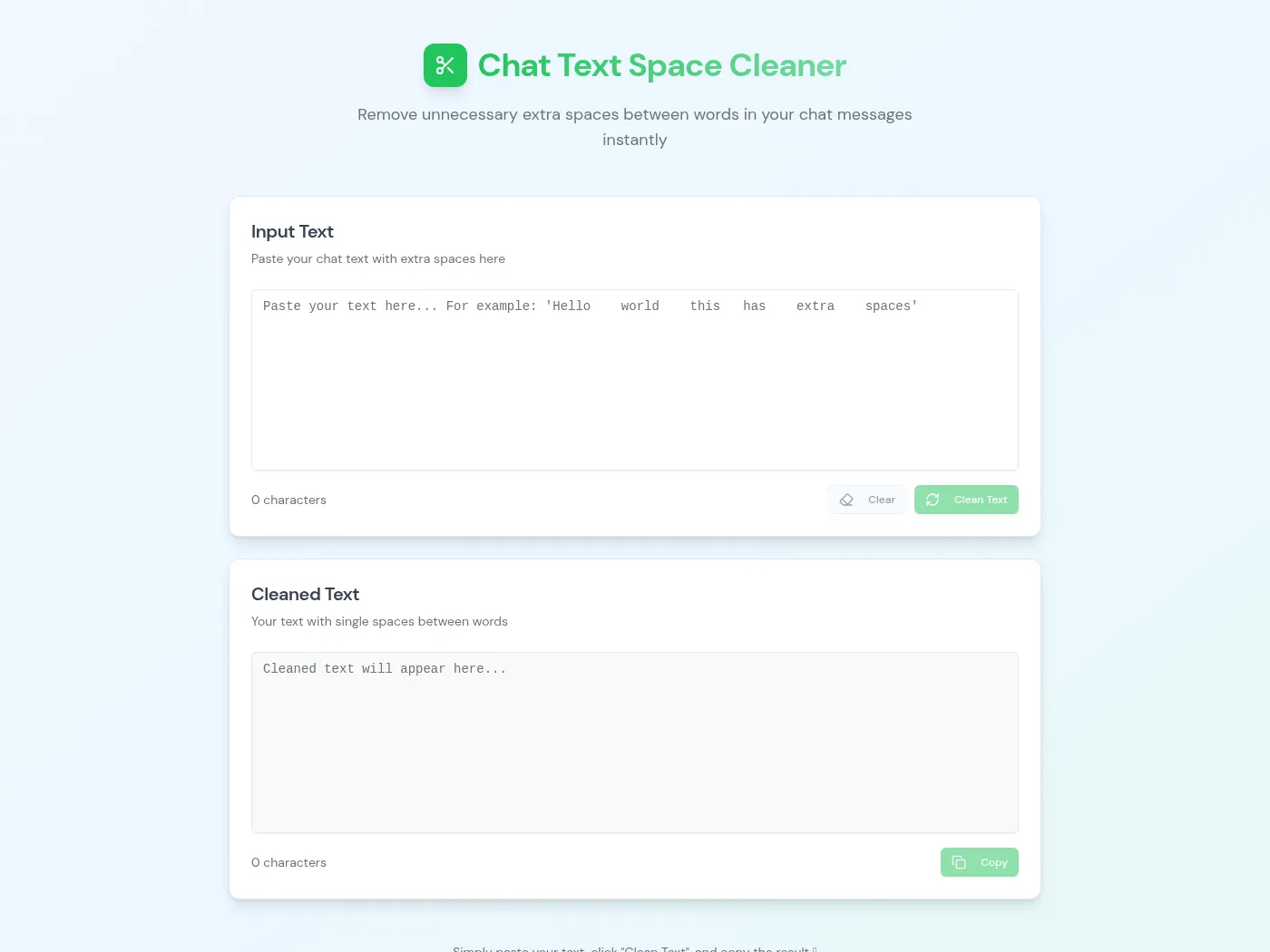 Chat Text Space Cleaner