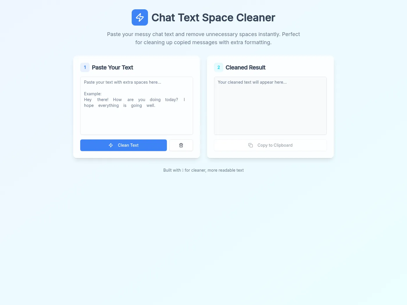 Chat Text Space Cleaner