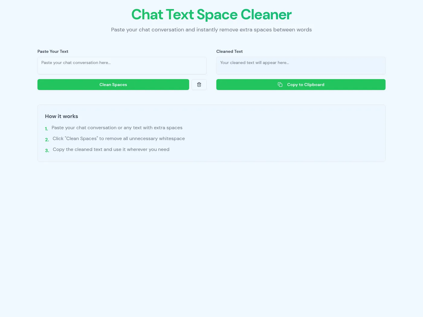 Chat Text Space Cleaner