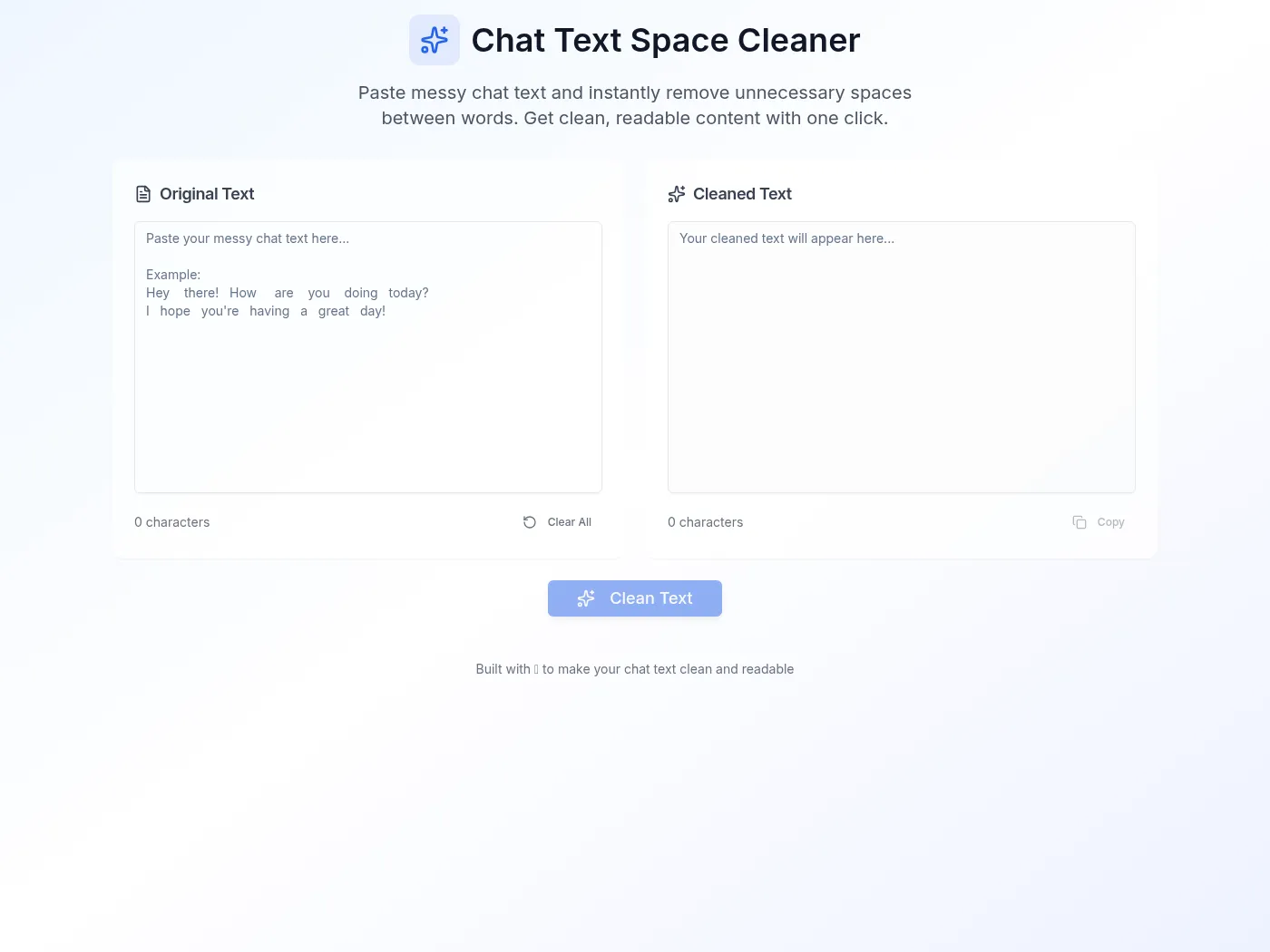 Chat Text Space Cleaner