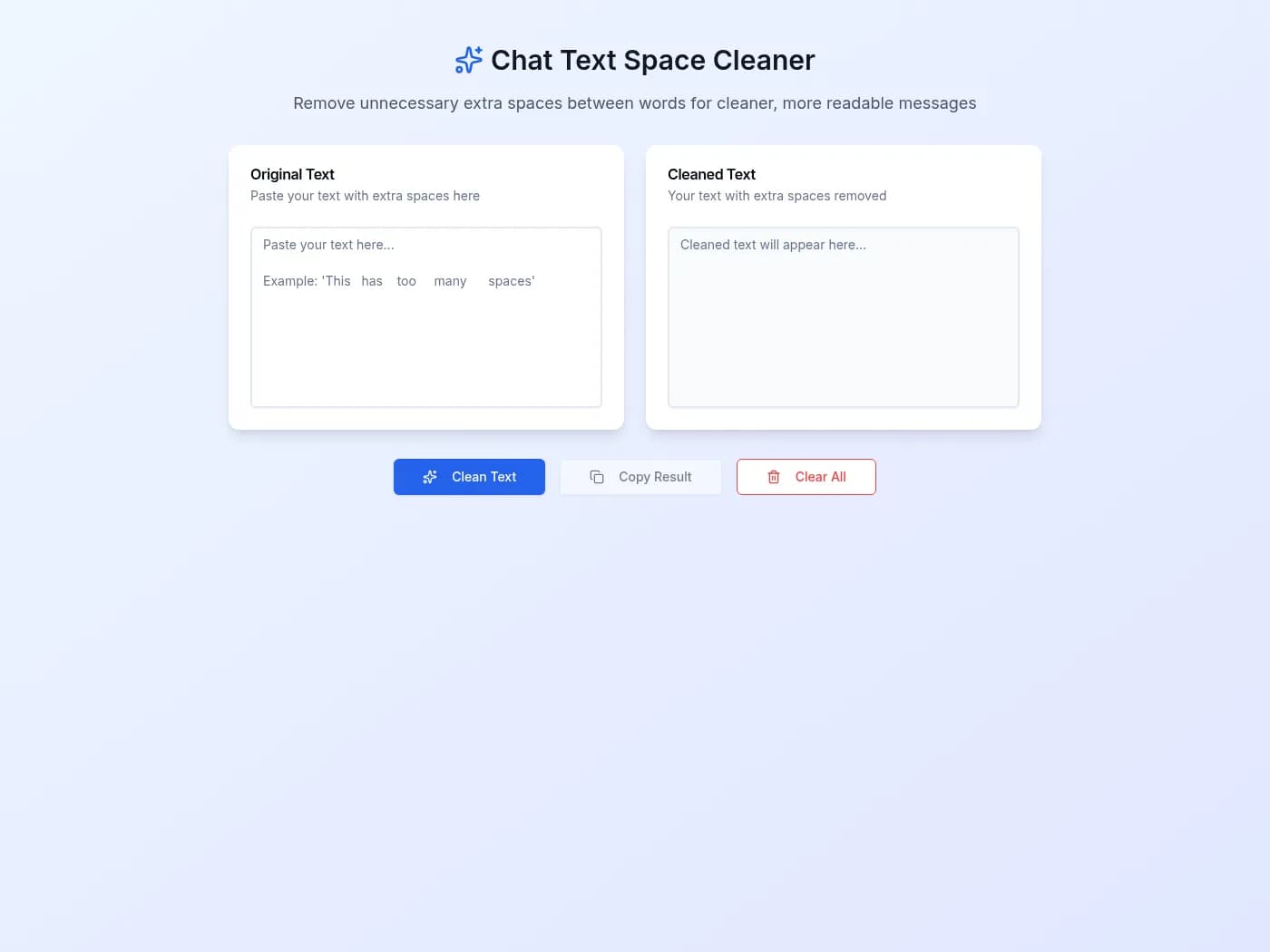 Chat Text Space Cleaner