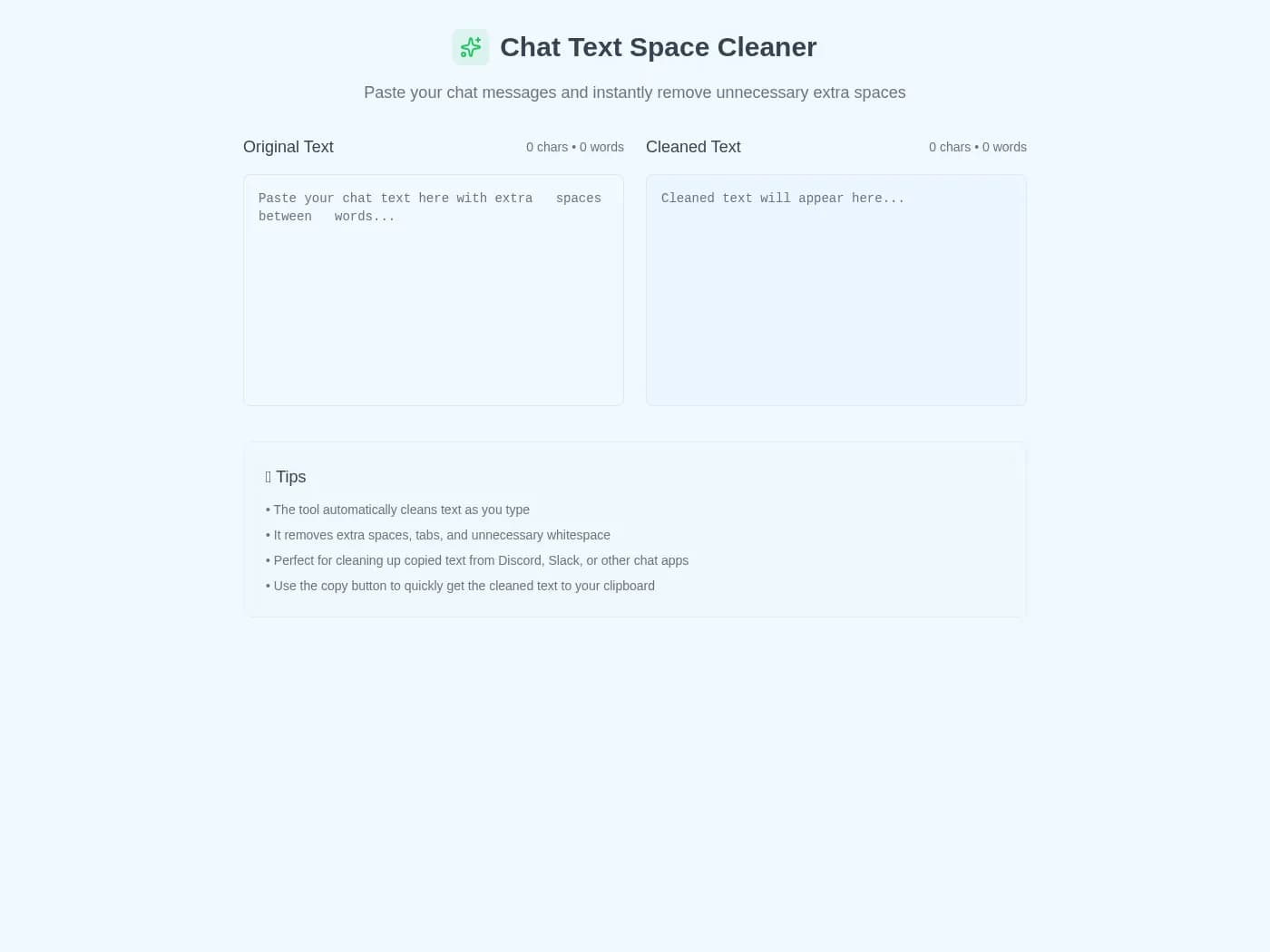 Chat Text Space Cleaner