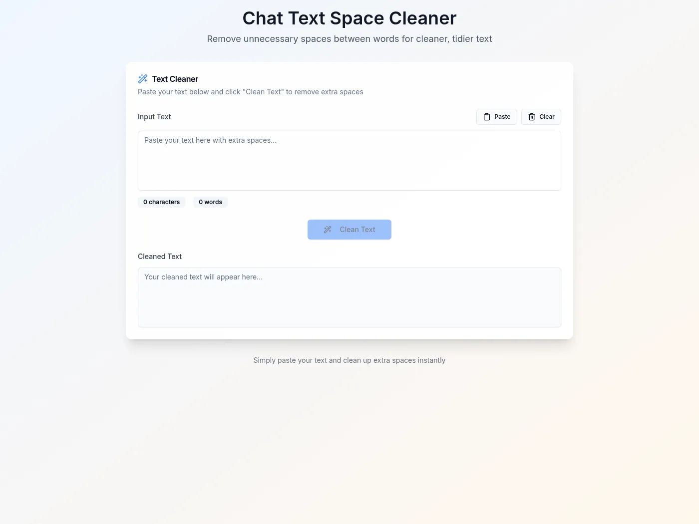 Chat Text Space Cleaner