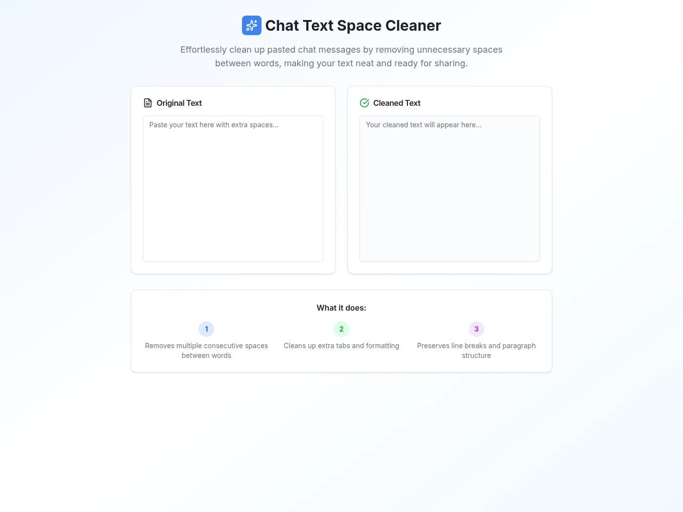 Chat Text Space Cleaner