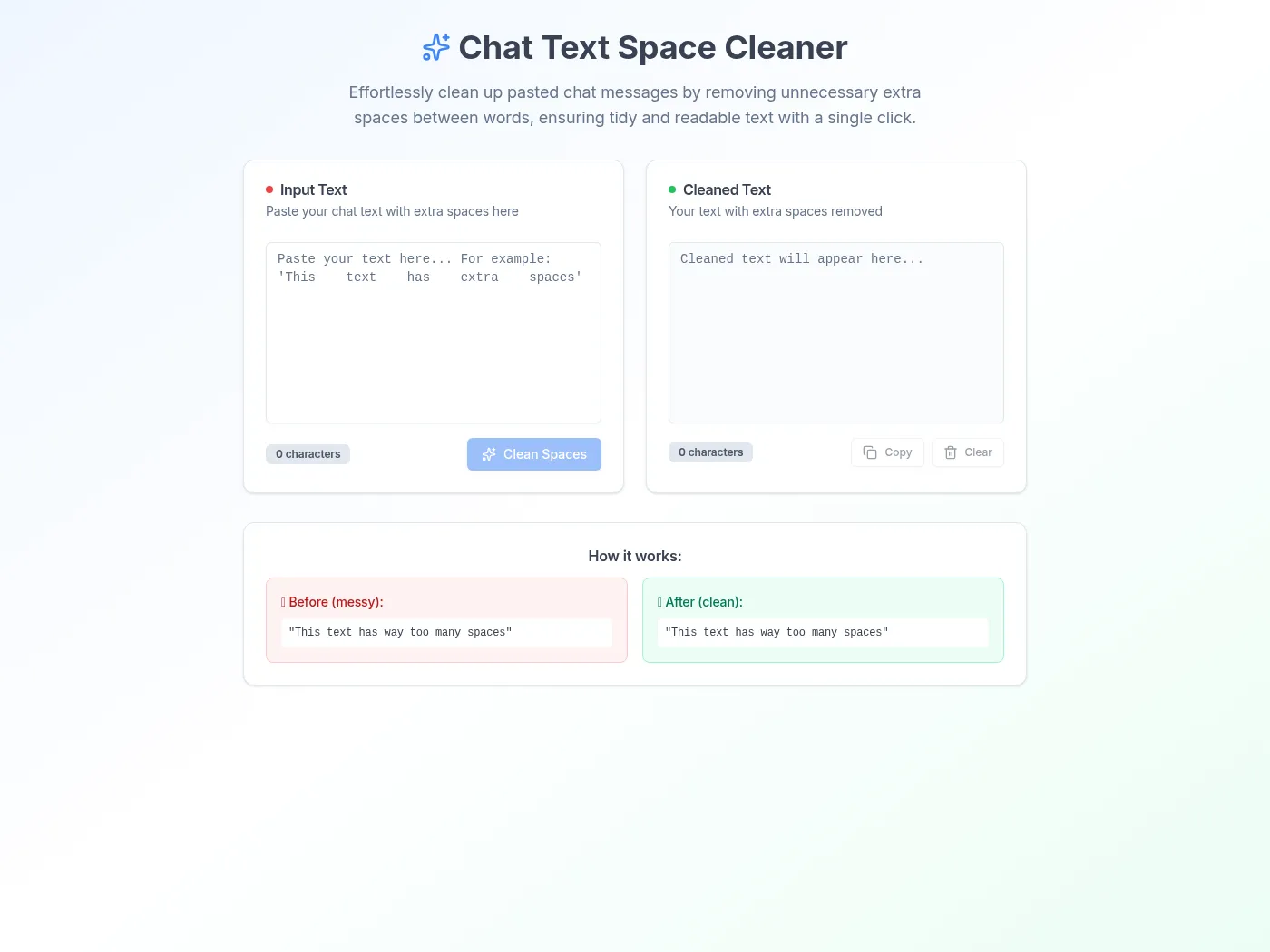 Chat Text Space Cleaner