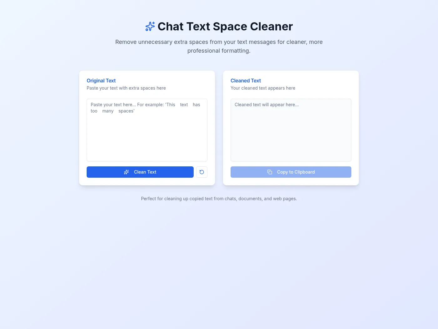 Chat Text Space Cleaner