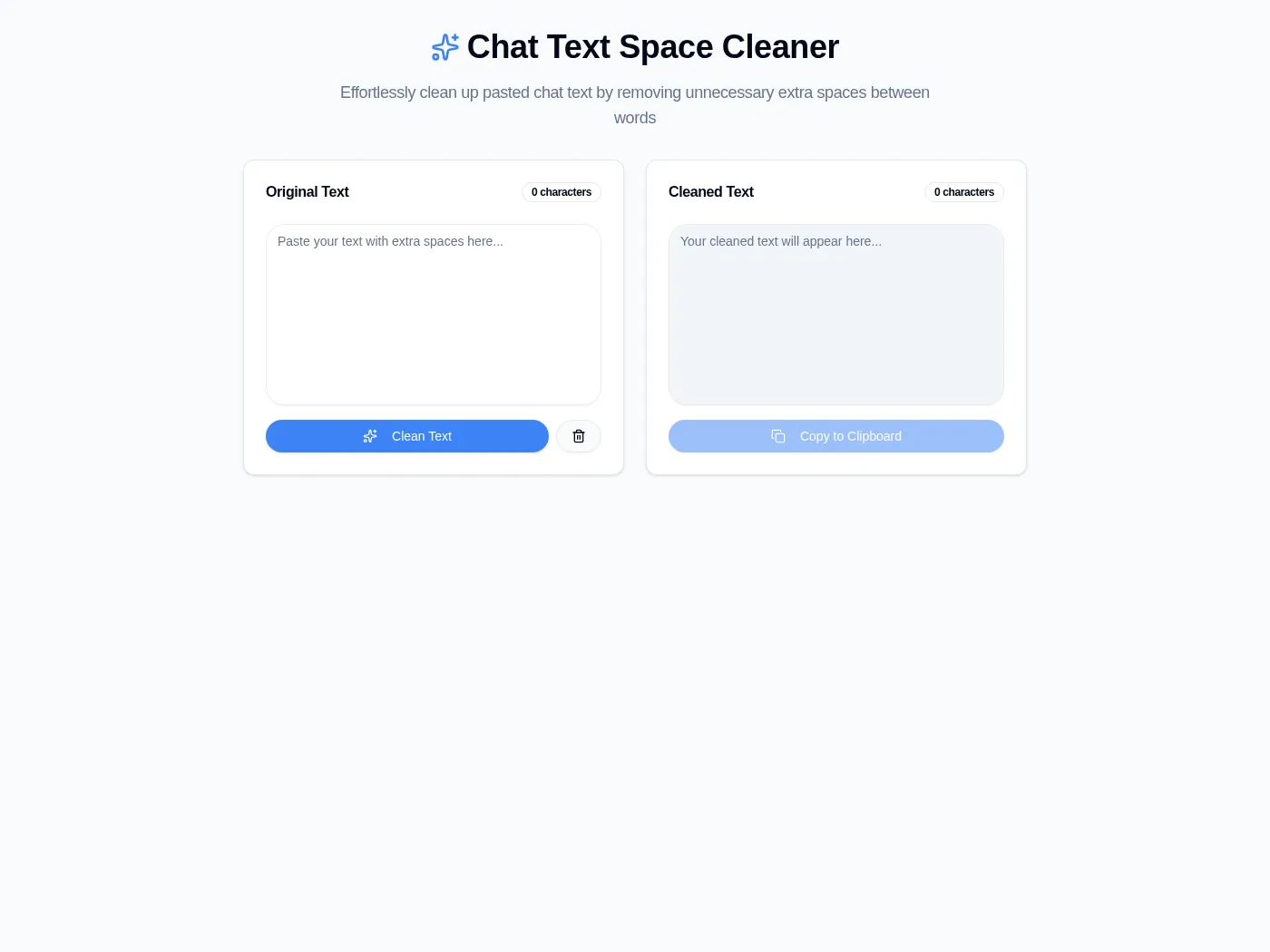 Chat Text Space Cleaner