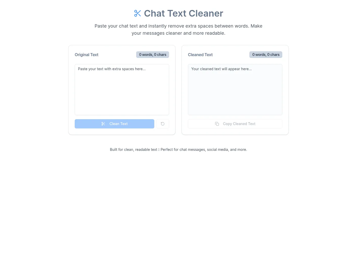 Chat Text Space Cleaner Tool