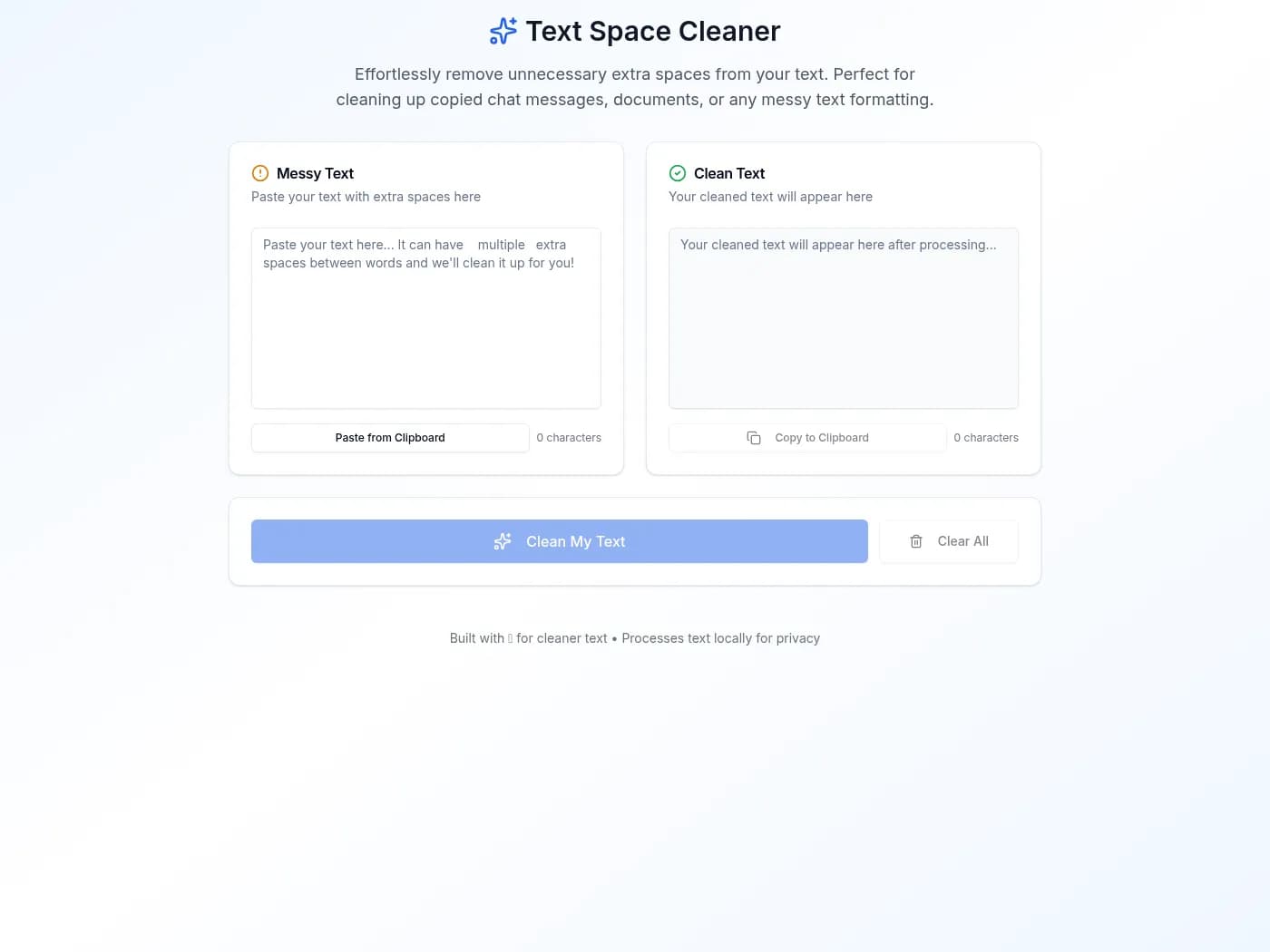 Chat Text Space Cleaner