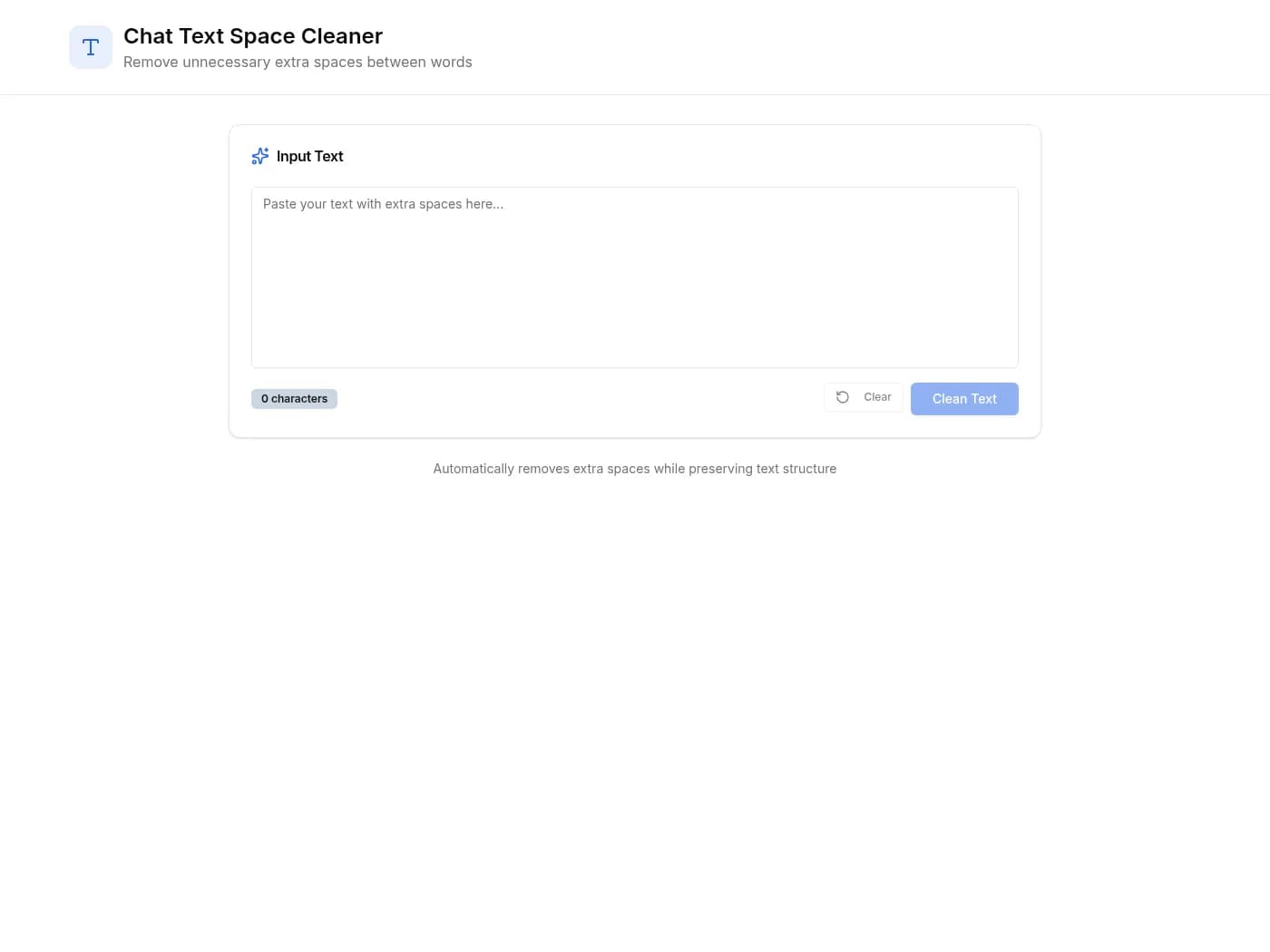 Chat Text Space Cleaner