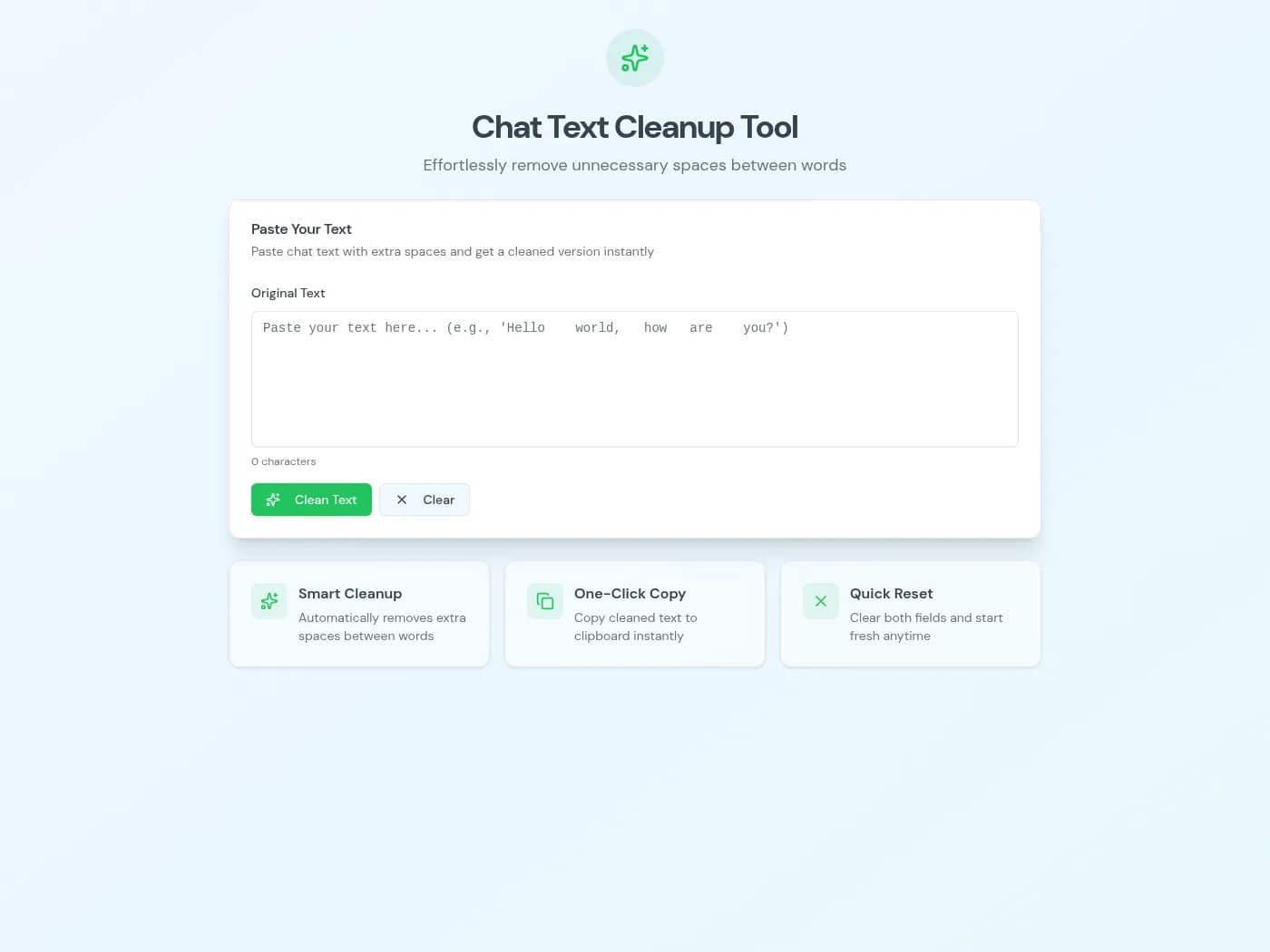 Chat Text Space Cleanup Tool
