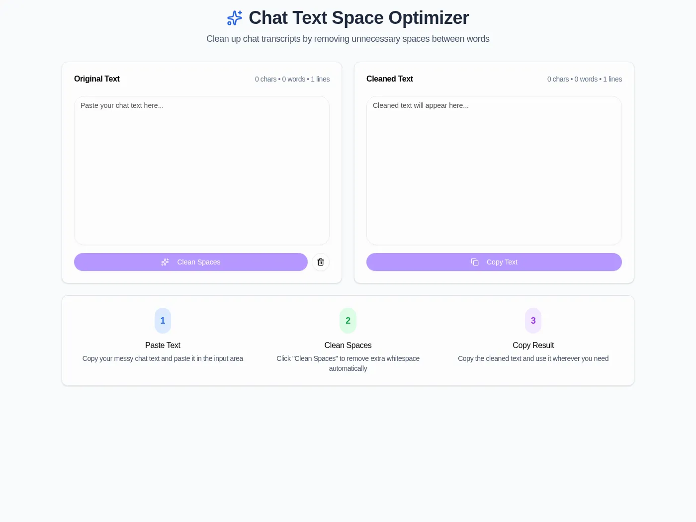 Chat Text Space Optimizer