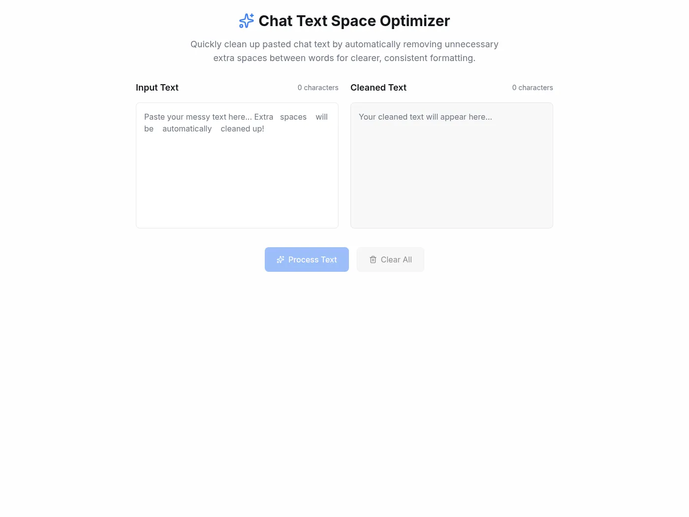 Chat Text Space Optimizer