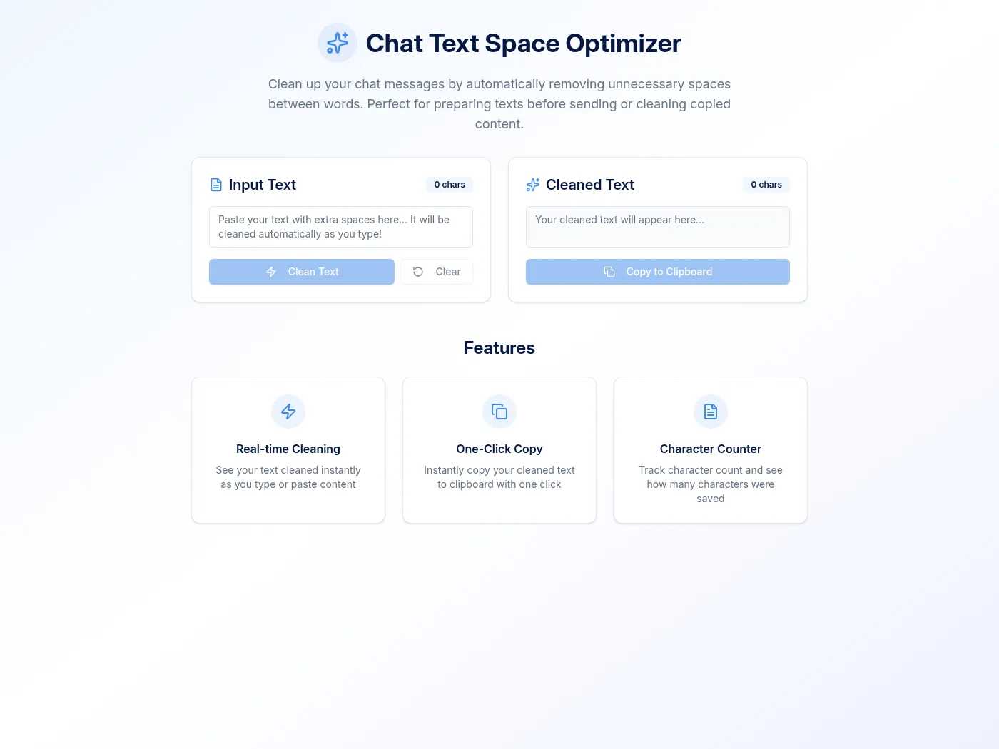 Chat Text Space Optimizer