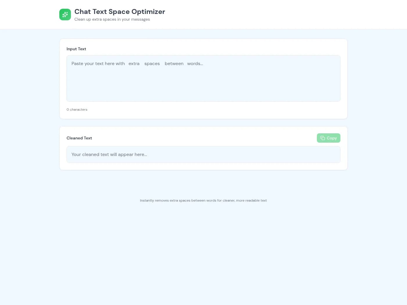 Chat Text Space Optimizer