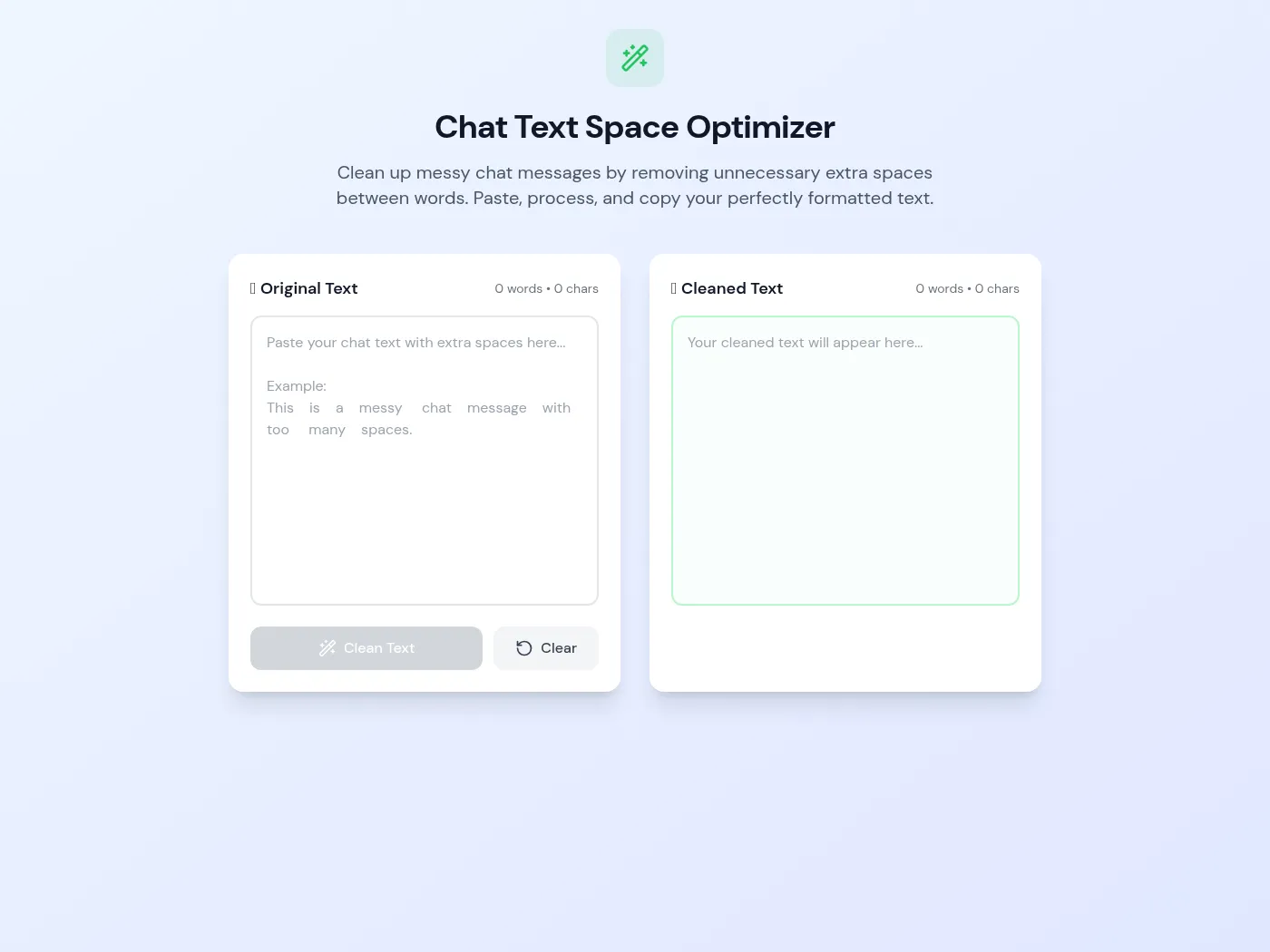 Chat Text Space Optimizer