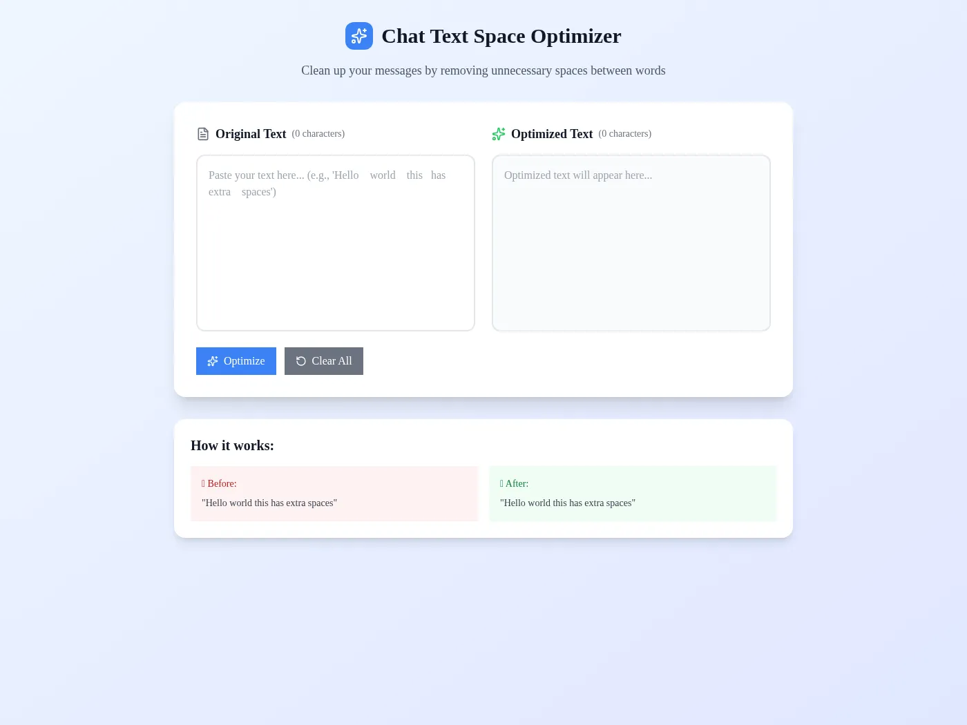 Chat Text Space Optimizer