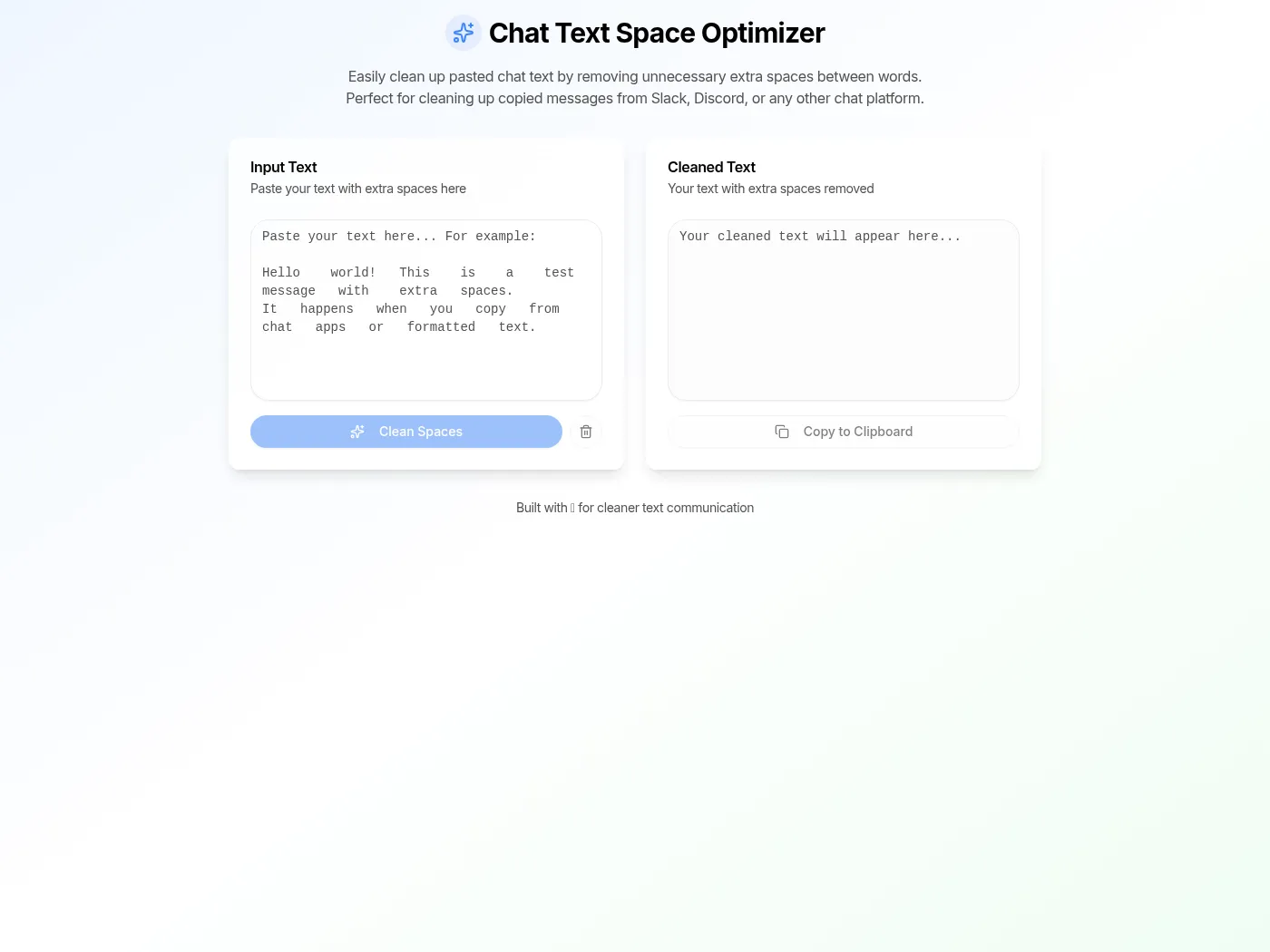 Chat Text Space Optimizer
