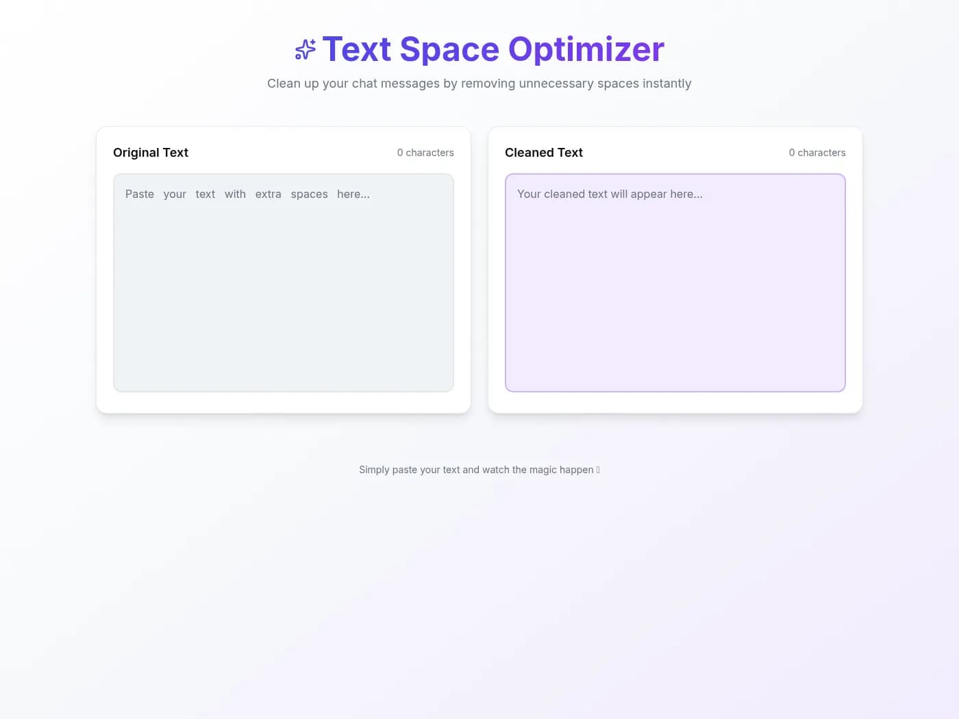 Chat Text Space Optimizer