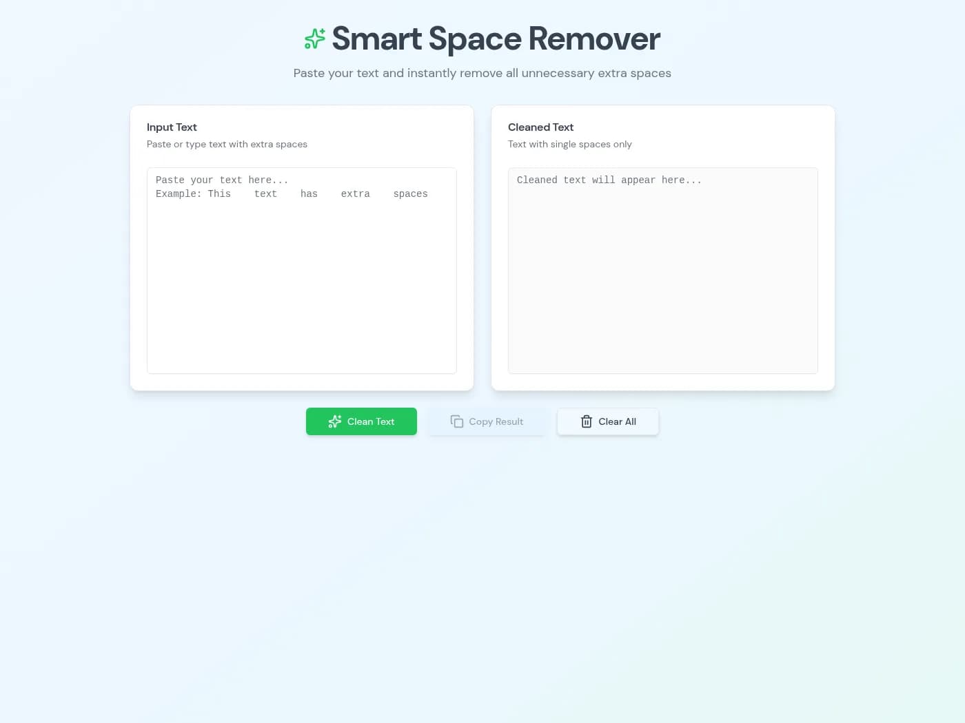 Smart Text Space Remover Chat Tool