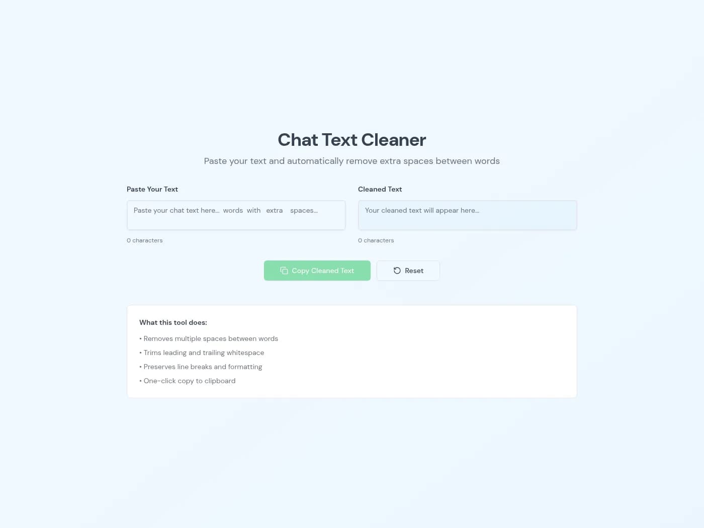 Chat Text Space Remover