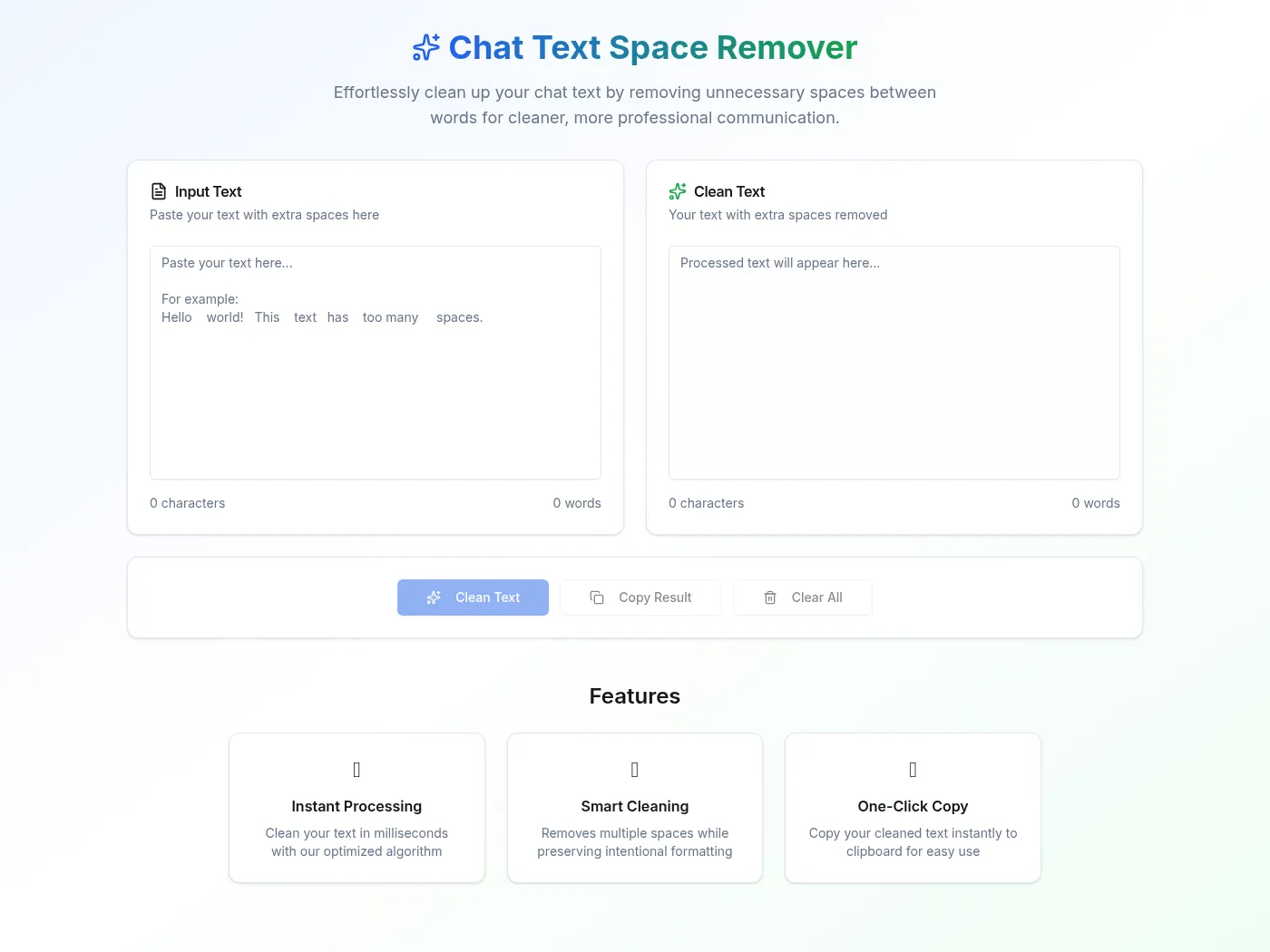Chat Text Space Remover