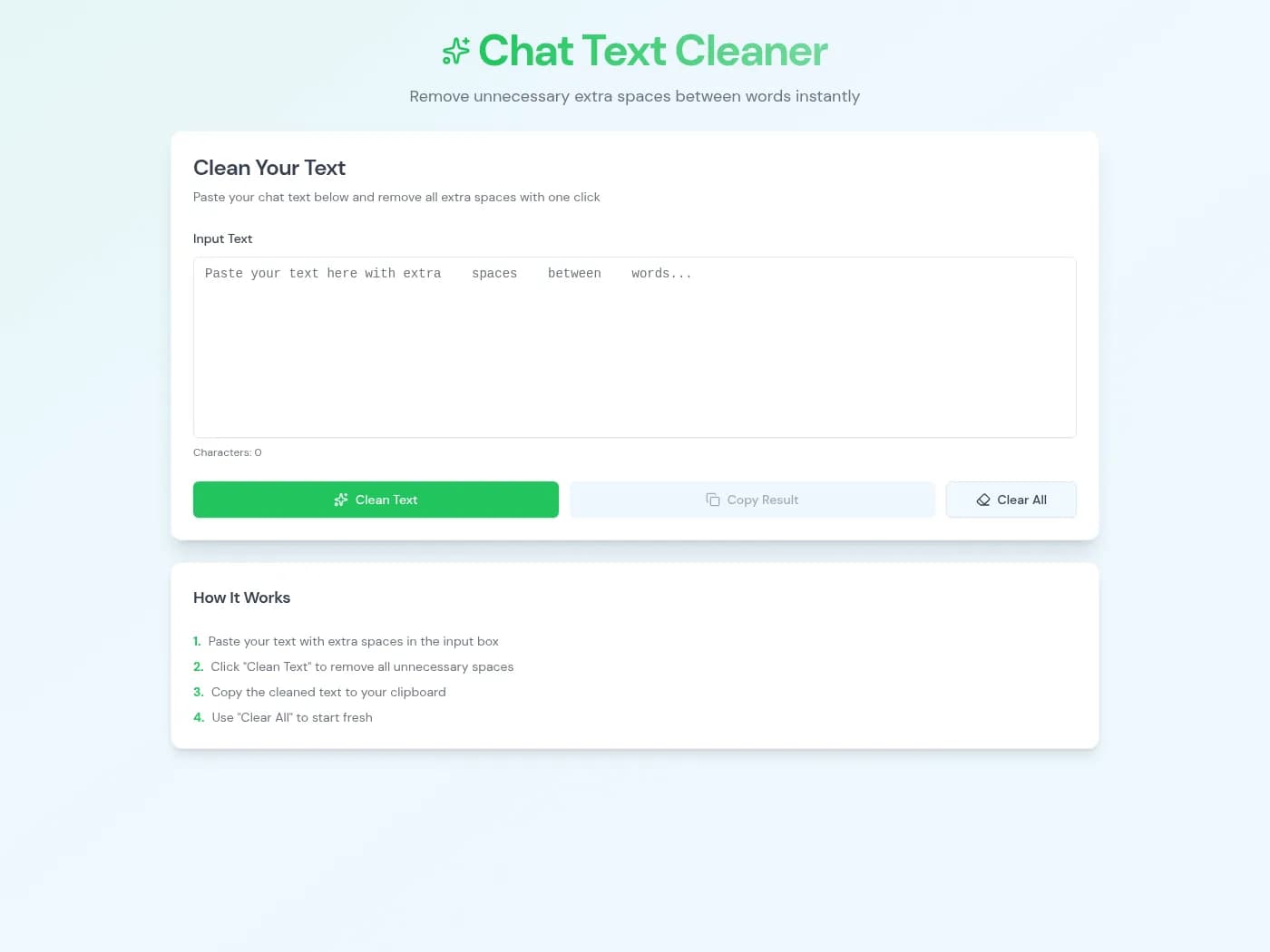 Chat Text Space Remover