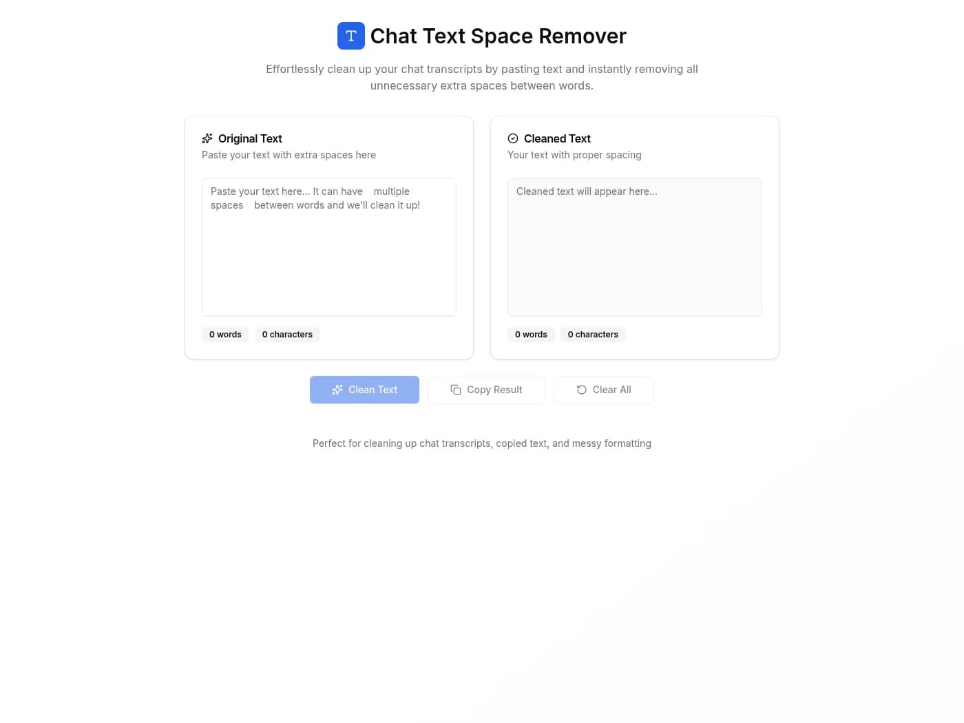 Chat Text Space Remover