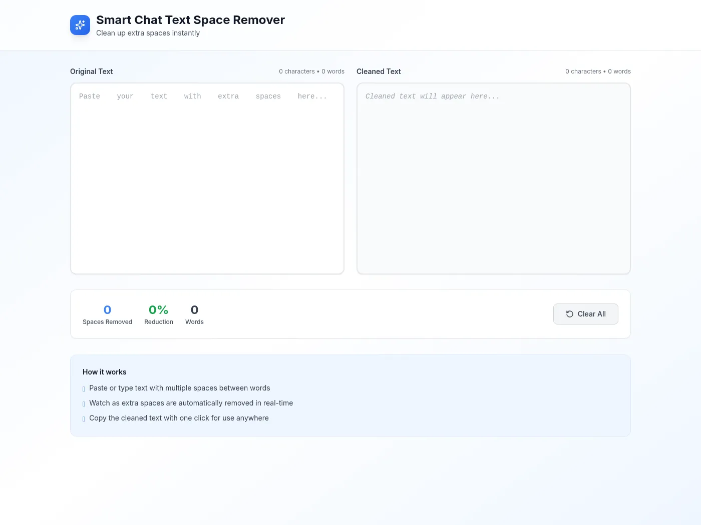 Smart Chat Text Space Remover