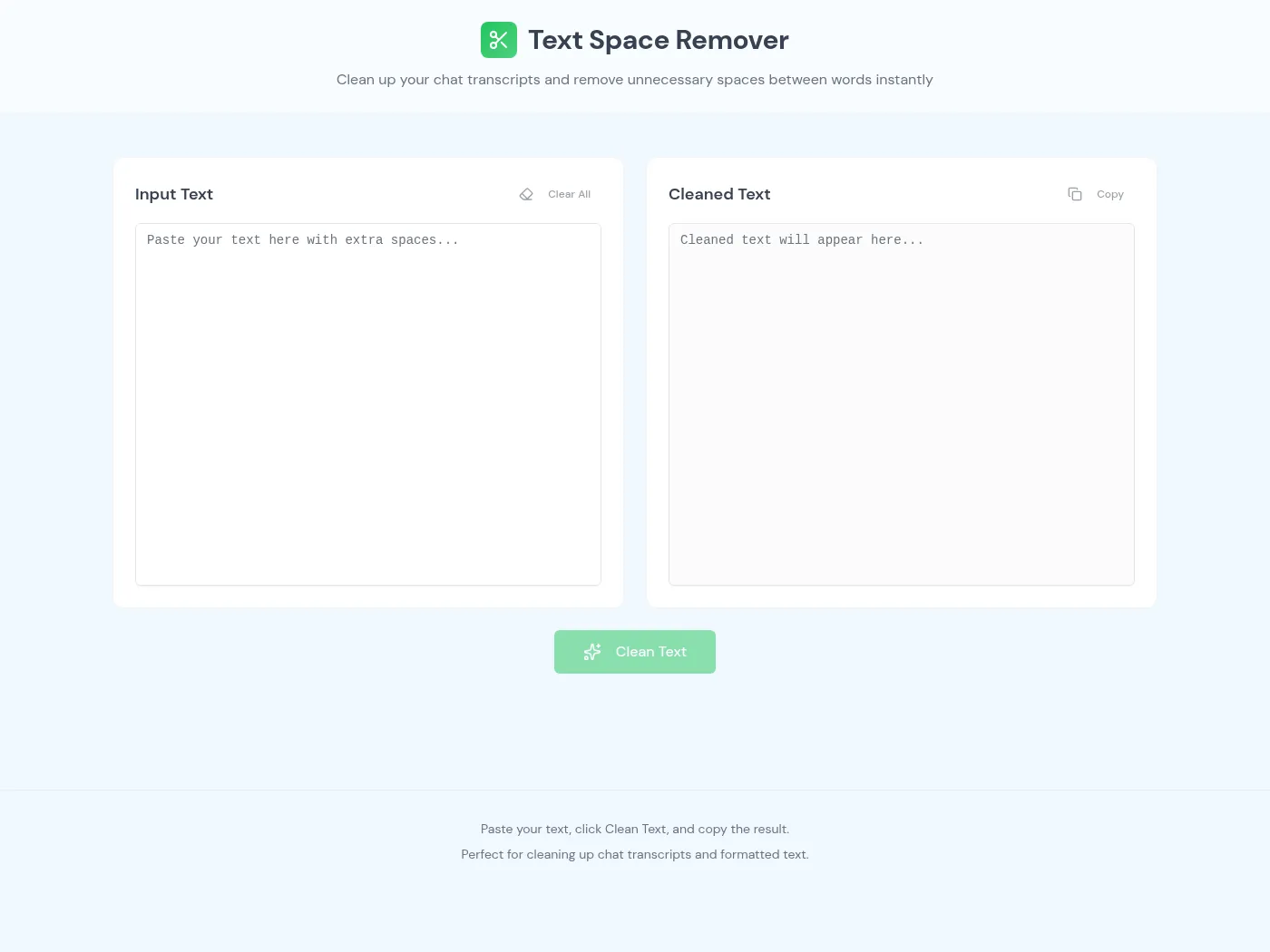 Chat Text Space Remover Tool