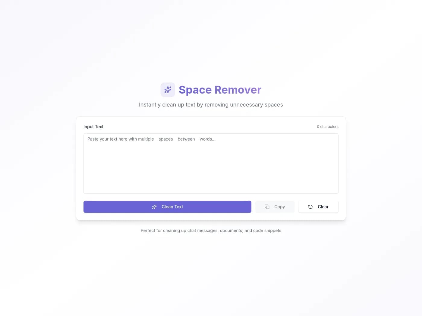 Chat Text Space Remover Tool
