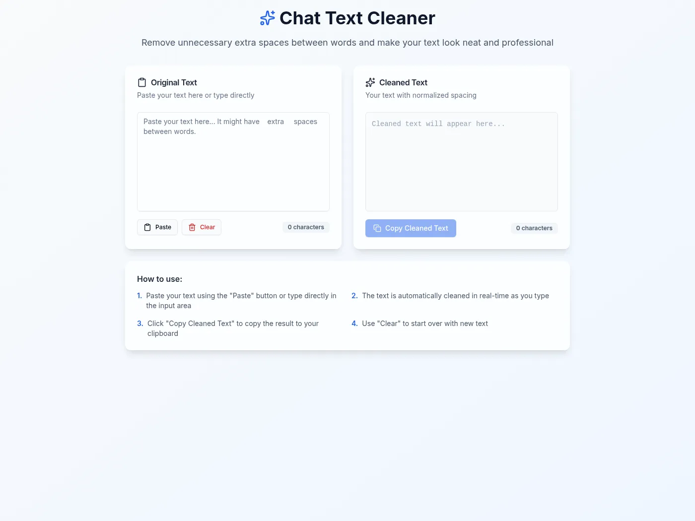 Chat Text Spacer Cleaner