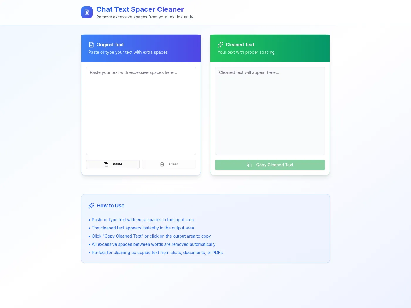 Chat Text Spacer Cleaner