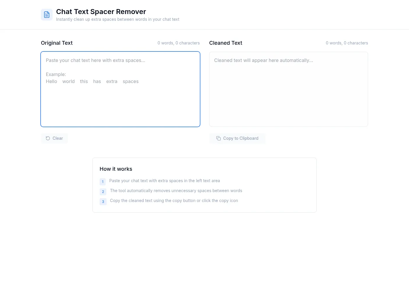 Chat Text Spacer Remover