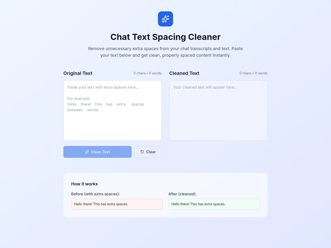 Chat Text Spacing Cleaner