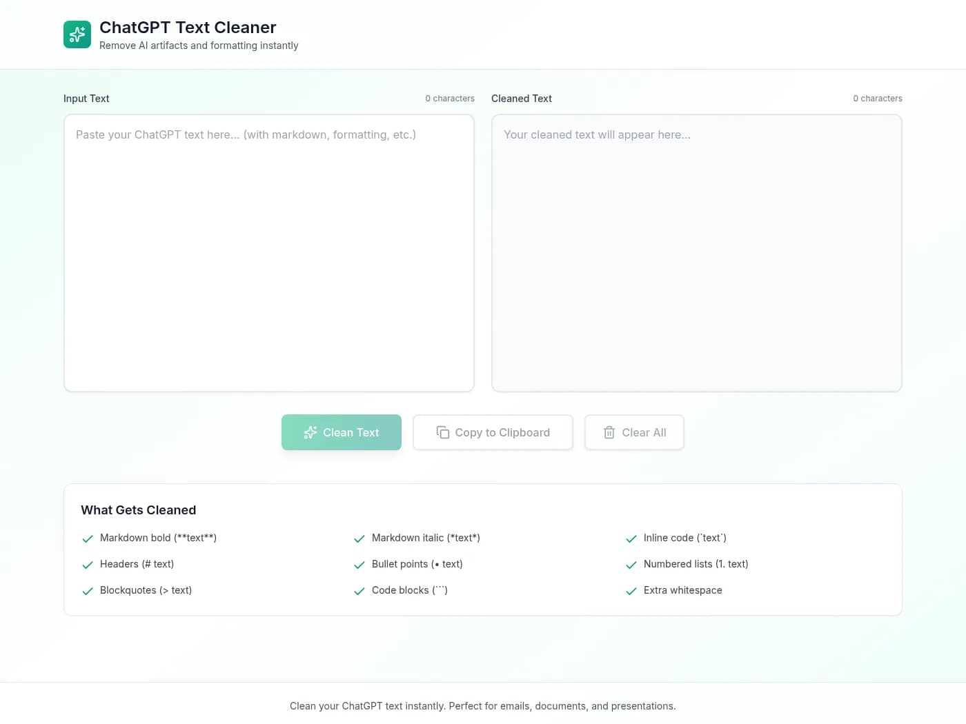 ChatGBT Text Cleaner