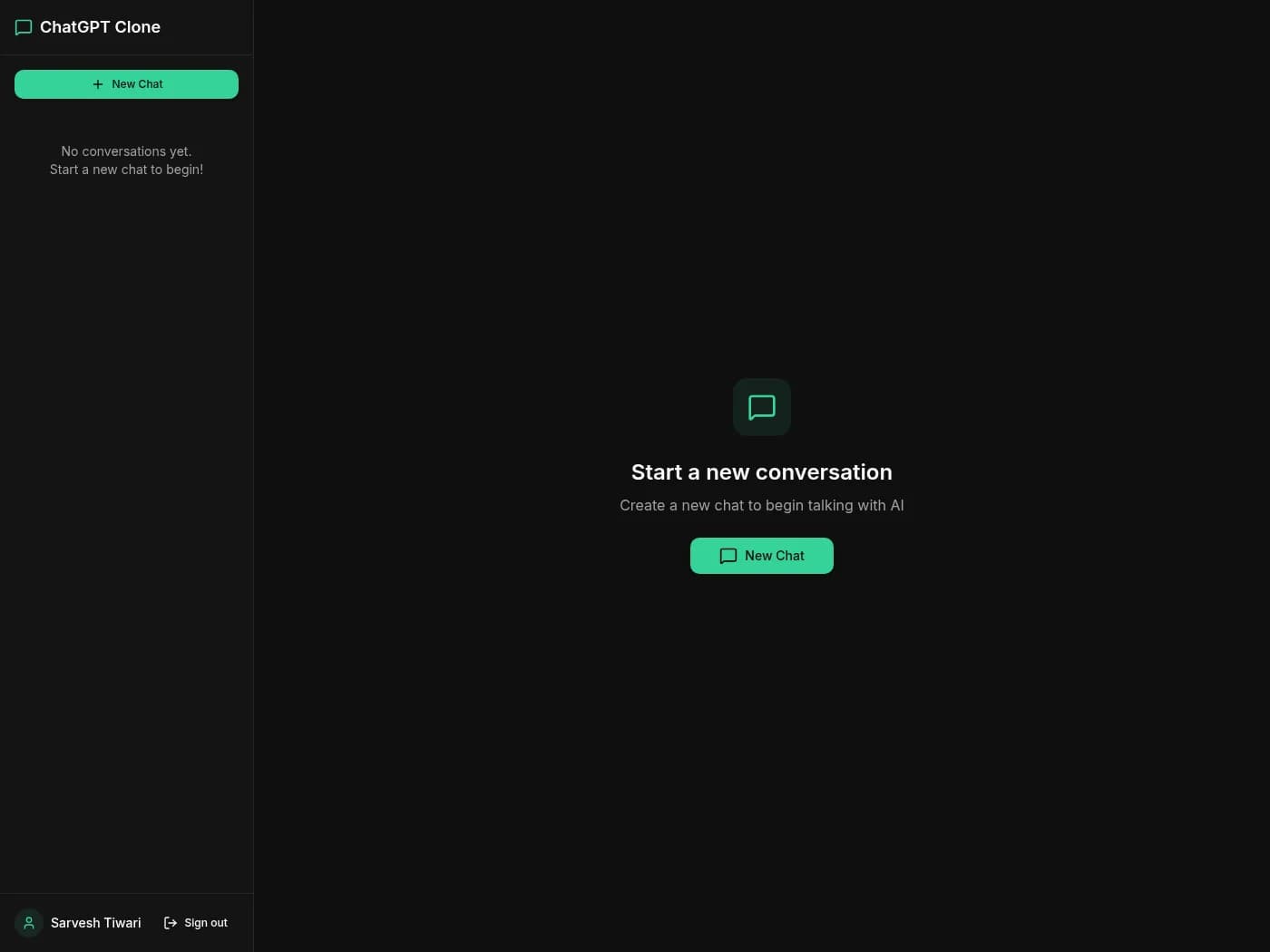 ChatGPT Clone with User Authentication and Conversation History