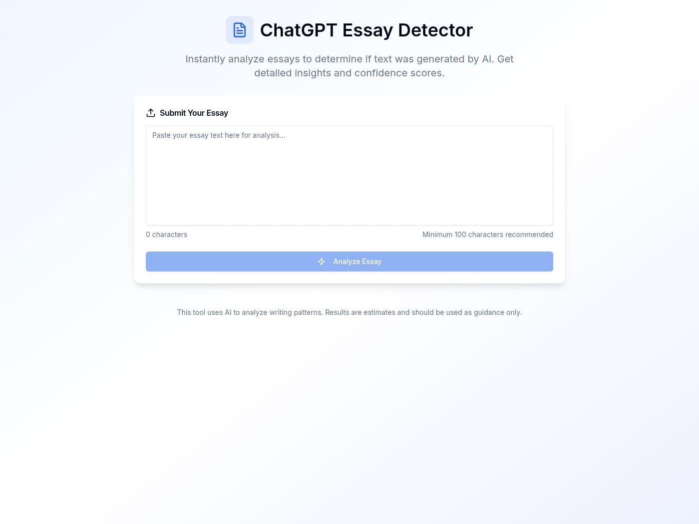 ChatGPT Essay Detector