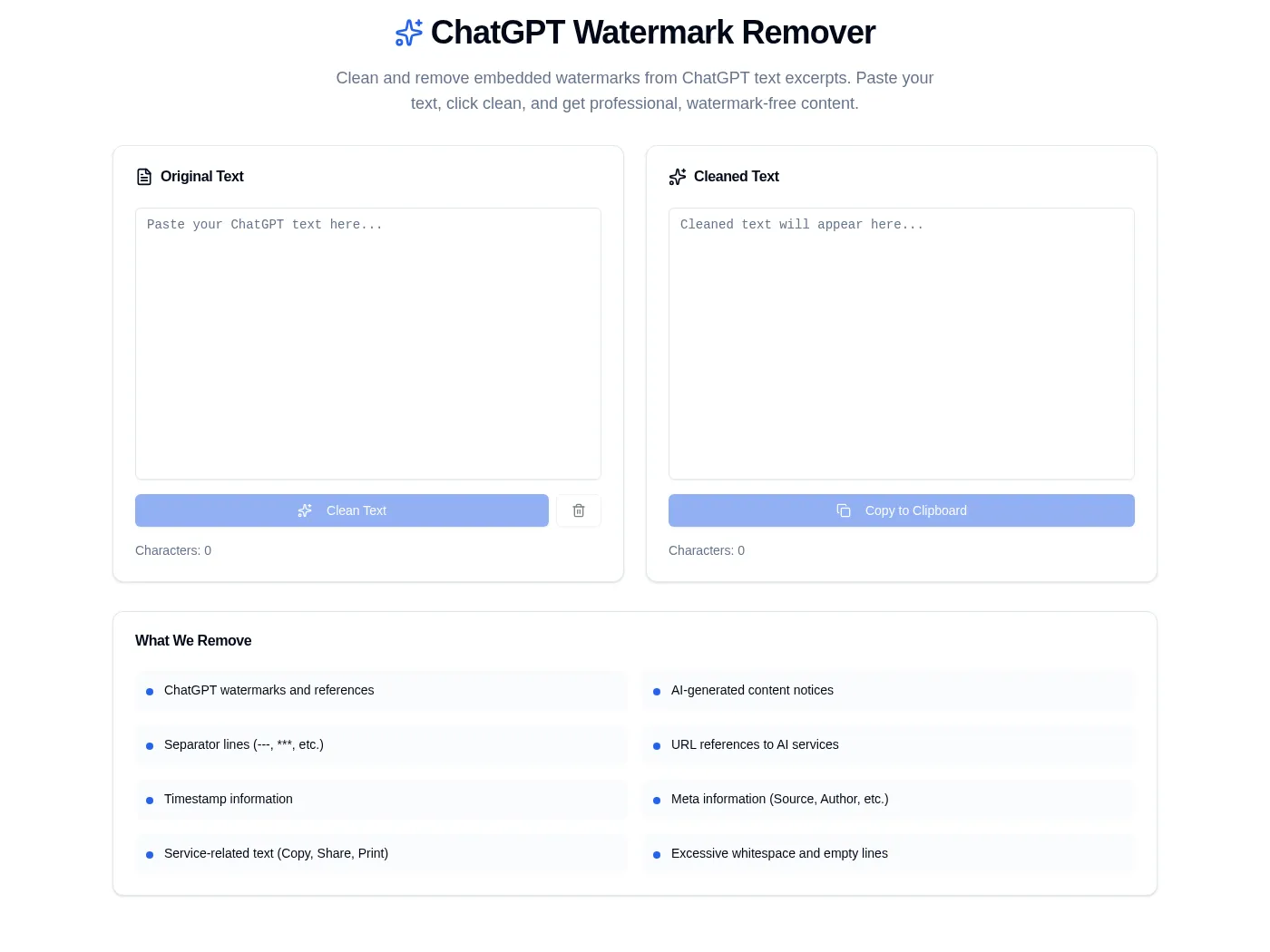 ChatGPT Excerpts Watermark Remover