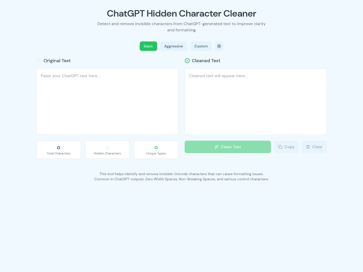 ChatGPT Hidden Character Cleaner