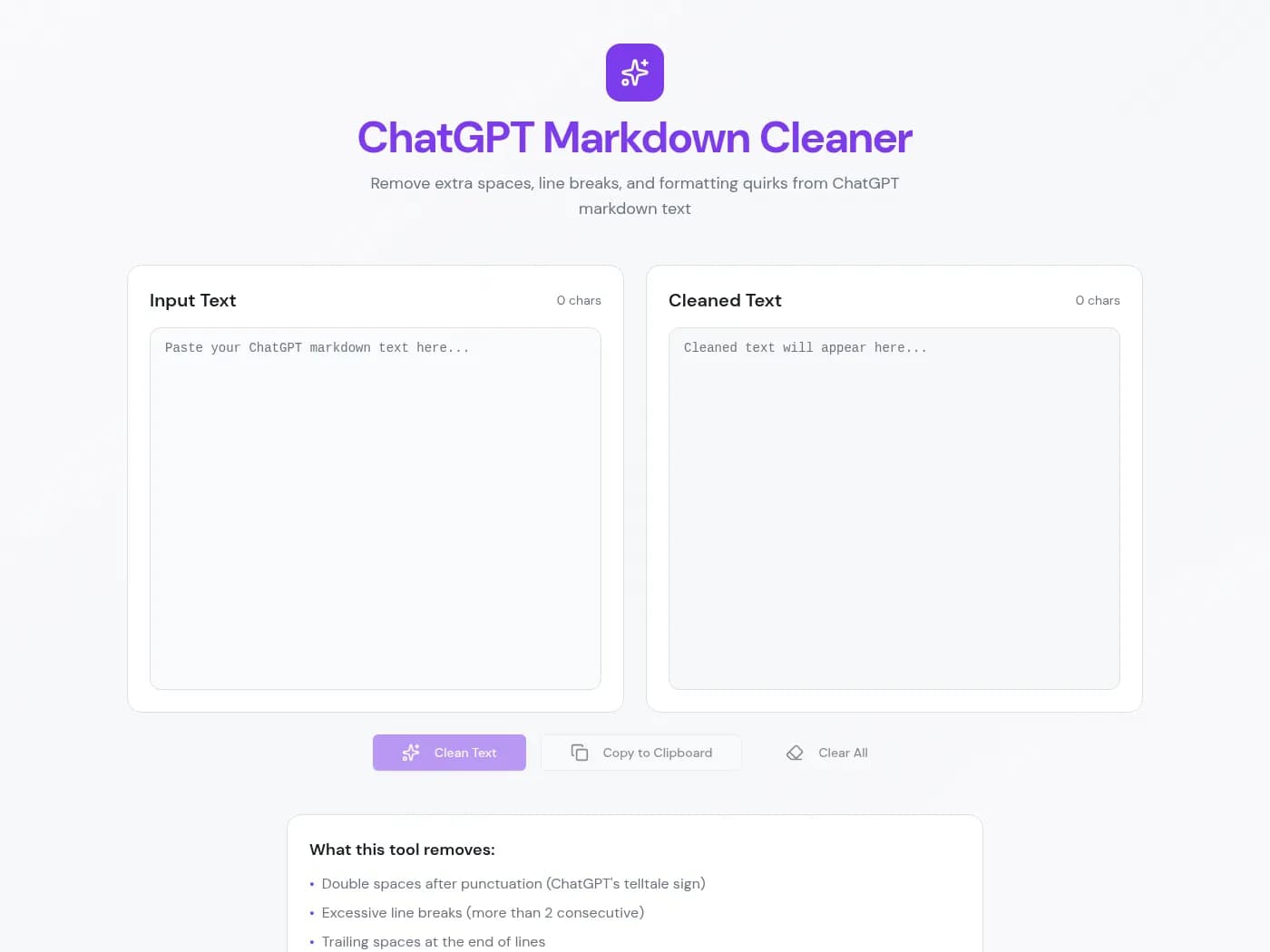 ChatGPT Markdown Space & Break Cleaner