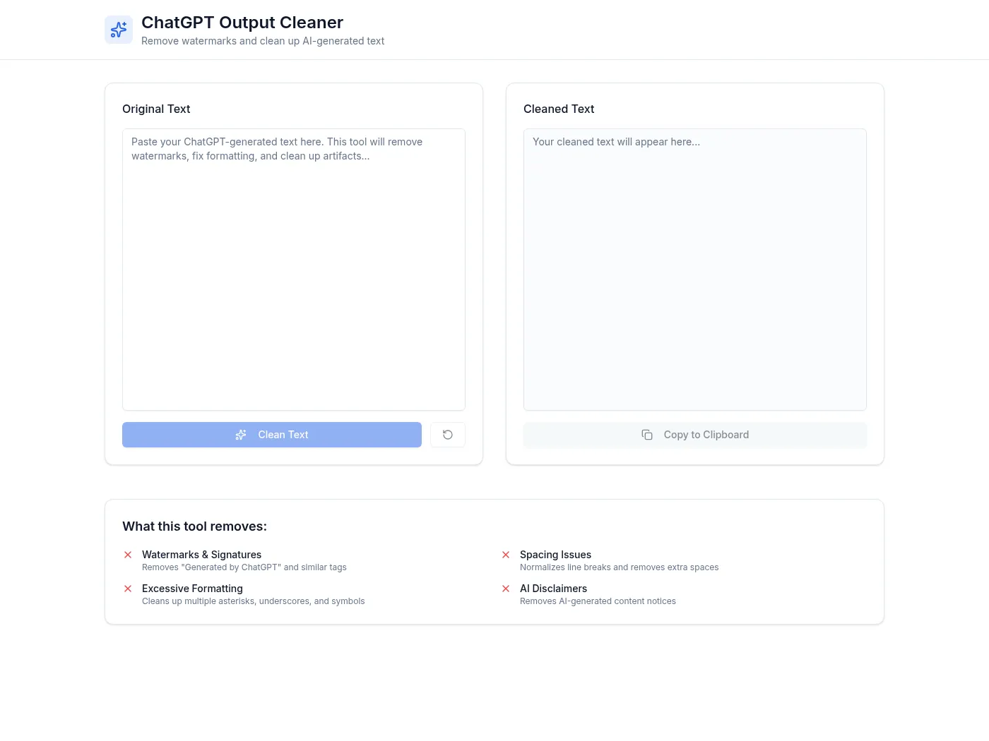 ChatGPT Output Cleaner