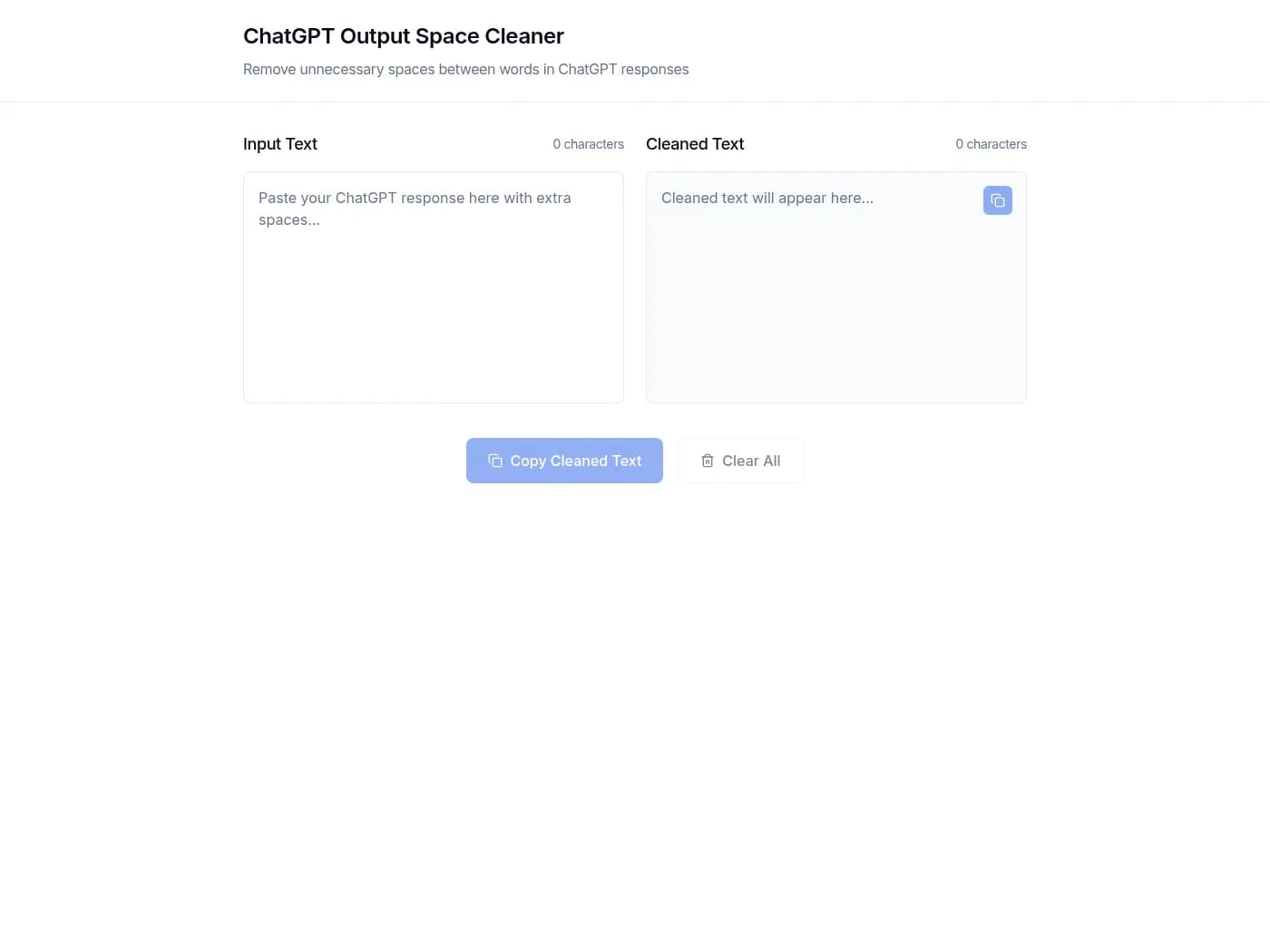 ChatGPT Output Space Cleaner