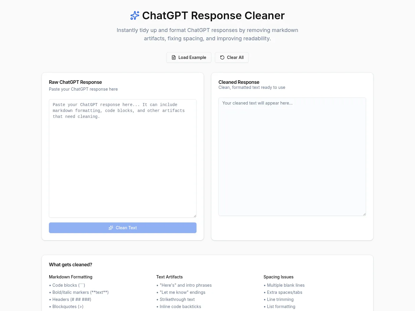 ChatGPT Response Cleaner