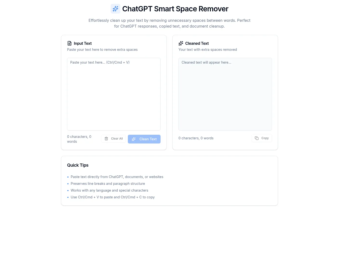 ChatGPT Smart Space Remover