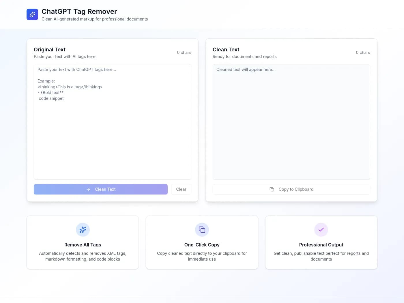 ChatGPT Tag Remover for Clean Text Export