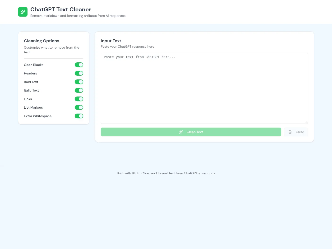 ChatGPT Text Cleaner